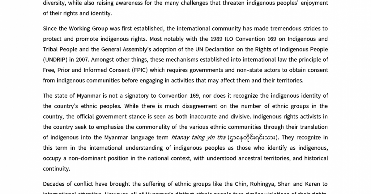 Statement on International Day of the World’s Indigenous People 2020 ...